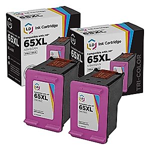 LD Products Remanufactured Ink Cartridge Replacements for 65XL N9K03AN HP 65XL Ink Cartridge High Yield High Yield for HP Deskjet 2652, 3722, 3730, 3732, Envy 500 Series 5010, 5020 5032 (Color 2-Pack)