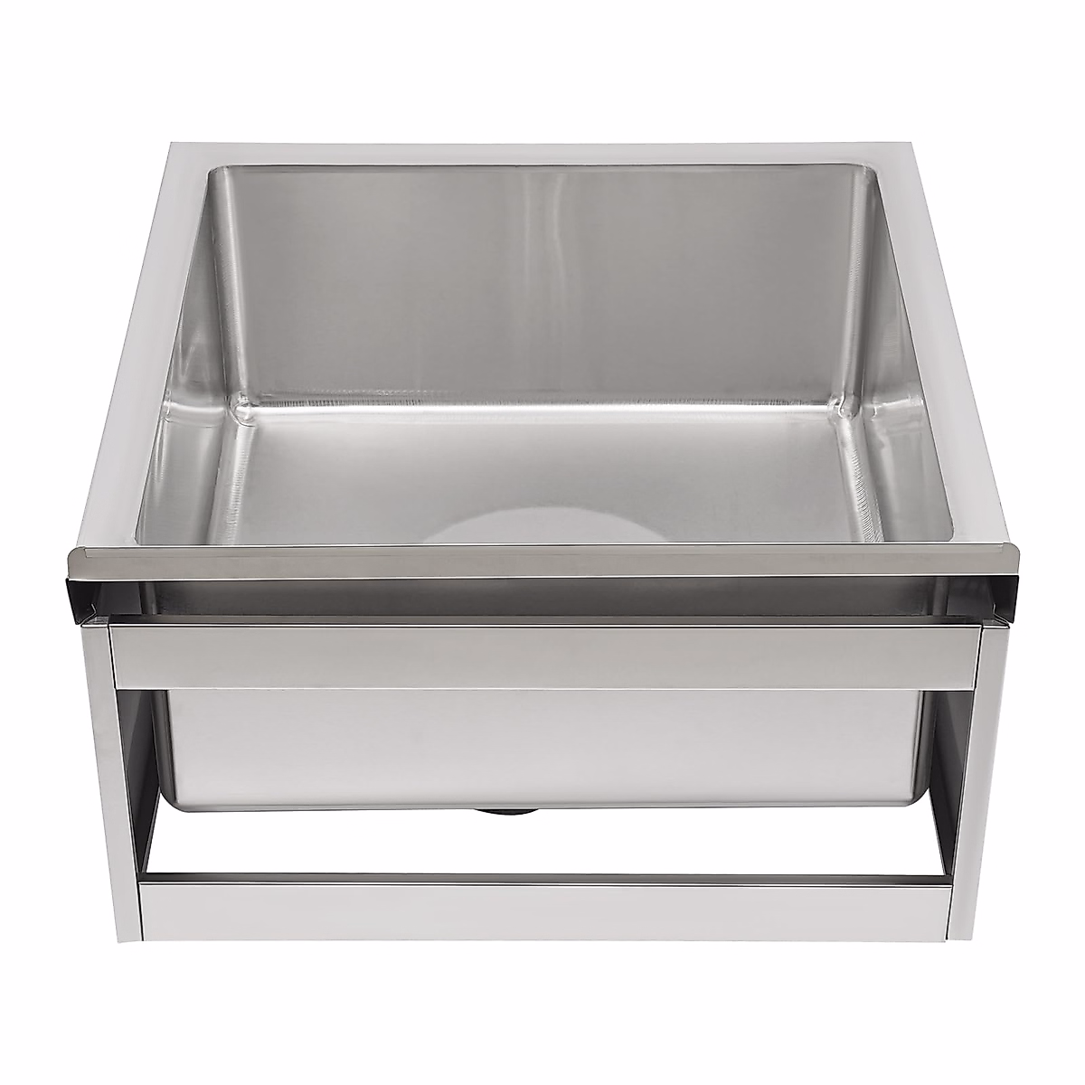 Commercial Mop Sink Floor Basin 24x24x13" 304 Stainless Steel Mop Service Basin with Quick Draining Filter Basket Household Mop Bucket Single Bowl Kitchen Sink Prep&Utility Sink