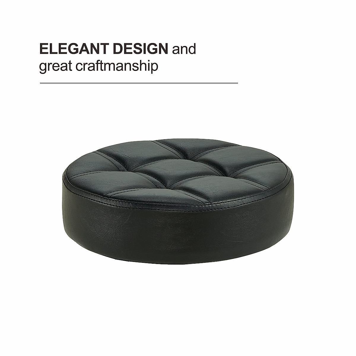 Kastele Height Adjustable Rolling Desk Stool Swivel Chair with Casters Heavy Duty for Salon, Spa, Massage,Tattoo,Esthetician,Shop,Kitchen (No Backrest with Casters, Black)