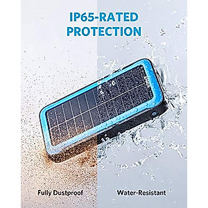 Anker PowerCore Solar 20000, 18W USB-C Power Bank 20,000 mAh with Dual Ports, Flashlight, IP65 Splash Proof and Dustproof for Outdoor Activities, Compatible with Smartphones and Other Devices