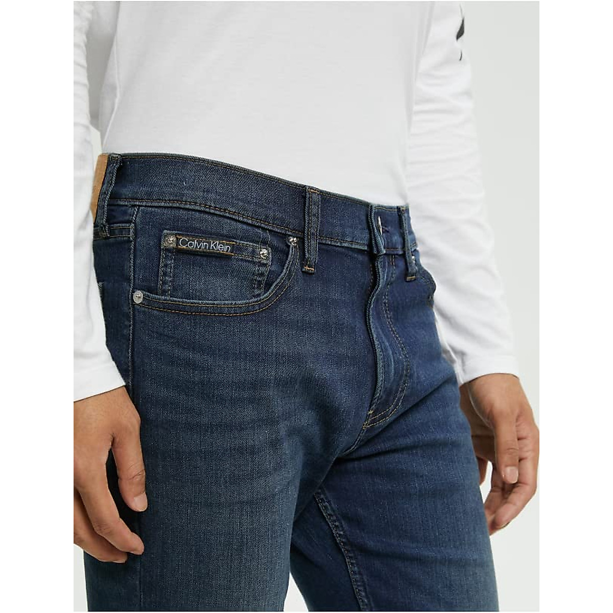 Calvin Klein Men's Straight High Stretch Jeans, Avedon Dark, 36x34