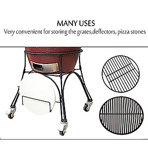 KAMaster Grate Rack Works for Kamado Big Grill Joe Grill Powder Coated Steel Perfect Accessory to Store Grill Grate or Plate Setter Store Grate Rack (XLarge)