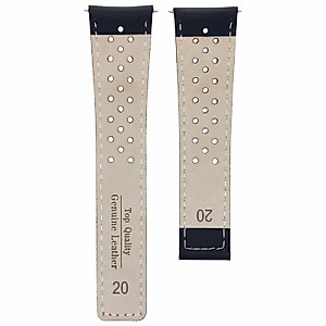 Ewatchparts Leather Watch Band Strap 20mm Compatible With Tag Heuer Carrera CV2010 Black Clasp FC-5037-39