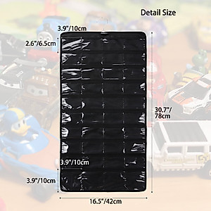HUHYNN Storage Case Compatible with 80 Hot Wheels Matchbox Cars, Double-Sided Hanging Display Case for Hot Wheels Fits for 80 Toy Cars (80 Slots-Black)