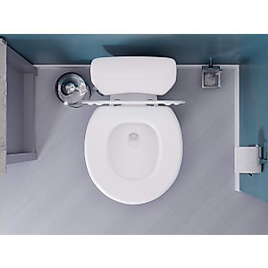 ANZZI XL Comfort Round Oversized Toilet Seat with Cover, Durable High Grade Plastic and Stainless Steel Hinges 800 Pound Capacity Closed Toilet Seat in White (T1-AZ301WH)