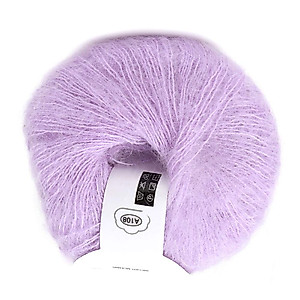 Popular Soft Mohair Knitting Angora Wool Yarn for DIY Knitting (with a Crochet)(violet)