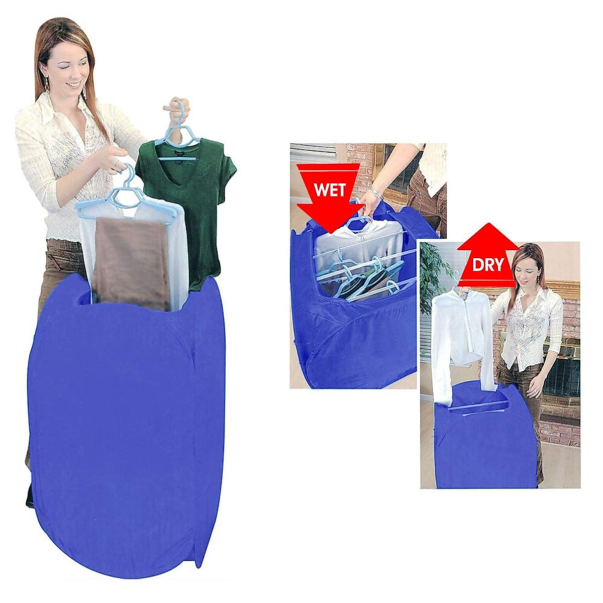 Travel Washing Machine, 800W Portable Clothes Dryer Portable Drying Rack for Laundry Foldable Clothes Drying Rack Energy Saving Clothing Dryers Portable Dryer for Apartments, Blue