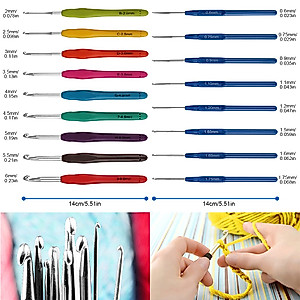 67 Pcs Crochet Hook Set with Case Globalstore Crochet Kit with Yarn, Ergonomic Crochet Kits Include 5 Roll Yarn, Knitting Needles and Other Supplies, Full Crochet Starter Kit for Beginners Adults