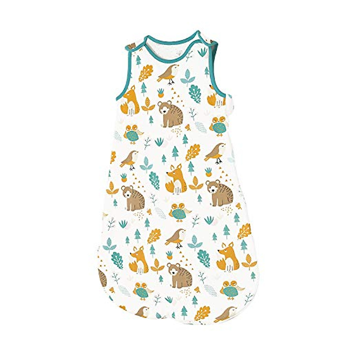 Baby Sleep Sack Sleeveless Wearable Blanket for Girls & Boys Two-Way Zipper Soft Organic Cotton Pajamas with Woodland Pattern (12-24 Months)