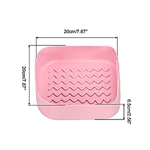 MECCANIXITY Air Fryer Square Silicone Pot Reusable Liners 7.87 Inch Air Fryers Oven Accessories Pink for Air Fryer, Microwave, Oven