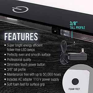 US Art Supply Lightmaster Giant 45-1/4" Diagonal (A1) 26 3/4" x 36 3/4" LED Lightbox Board- 12-Volt Super-Bright Ultra-Thin 3/8" Profile Light Box Pad with 110V AC Power Adapter & Dimmable LED Lamps