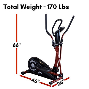 Best Fitness (BFCT1) Elliptical Trainer Machine, Cardio Workout Crosstrainer Exercising Machines for Home Gym with 225lb Weight Capacity