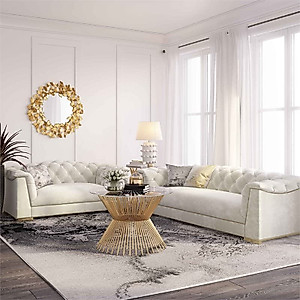 Tov Furniture Farah Velvet Sofa (Cream)