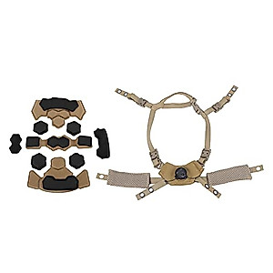 Helmet Dial Suspension System Chin Strap, 24 Hook and Fasteners Nylon Sponge Helmet Padding Kit Easy to Install for Cycling (Mud Spongeand Suspension)