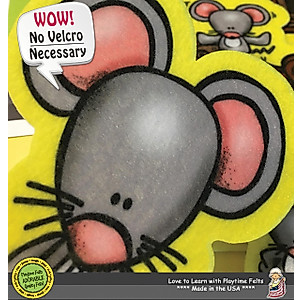 Hickory Dickory Dock Nursery Rhyme Felt Figures | 5 Adorable Felt Board Pieces for Flannel Board Teaching | Perfect for Toddlers, Preschool and Kindergarten - REUSABLE Felt Board Stories