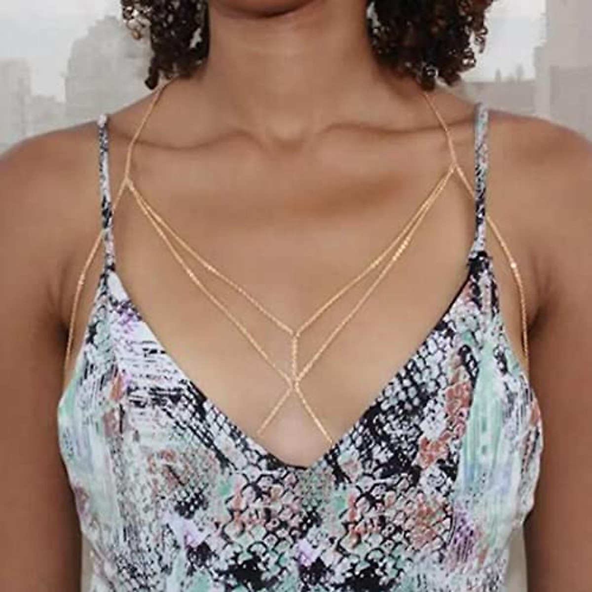 Tgirls Layered Bikini Belly Chain Gold Body Chain Bra Body Chains Beach Body Jewelry for Women