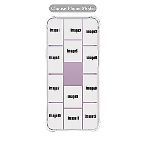 Custom Crystal Clear Case for Samsung Galaxy S9 Plus Name Initial Collage Multiple Photos, Thin Slim Shockproof Protective Transparent Sam Sung GS9 S 9+ Phone Cover 5.8/6.2 Inch