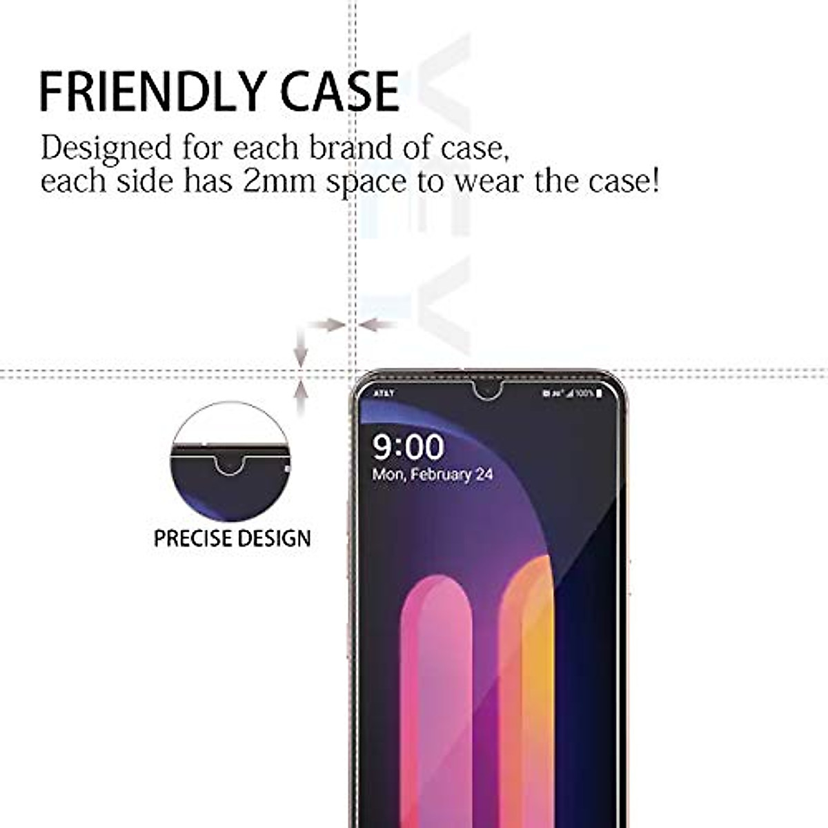 LG V60 ThinQ Screen Protector + Camera Lens Protectors by YEYEBF,[2+2 Pack] Tempered Glass Screen Protector [9H Hardness][Case-Friendly][3D Glass][Bubble-Free] Screen Protector Glass for LG V60 ThinQ