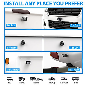 eRapta 1080P Wired Backup Camera System Kit,9" HD DVR Monitor with IP69 Waterproof Reverse/Side View Camera for RV Truck/Semi Box Truck/Trailer A9