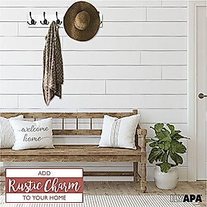 Ilyapa Coat Rack Wall Mount with Triple Hooks - 27 Inch Wood Wall Mount Coat Rack with Hooks, 6 Metal Three Pronged Tri-Hooks - for Hats, Coats, Kitchen, Bedroom, and More - White Finish