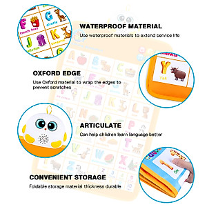 Electronic Alphabet Wall Chart, Talking ABC Interactive Alphabet Poster at Daycare, Preschool, Kindergarten for Toddlers, Kids Educational Learning Toys Birthday Gifts for 1 2 3 4 Year Old Girls Boys