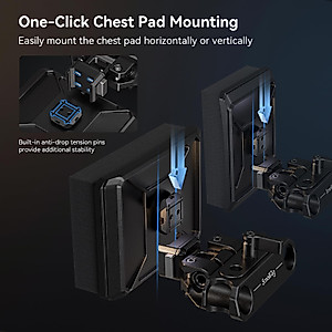 SmallRig V-Mount Battery Plate with Double Quick Release Plate for Arca, Quick Release Chest Pad, 15mm rods, L-Shape Compact & Foldable V Mount Battery Plate for DSLR Cameras, Gimbals & Tripod - 4063B