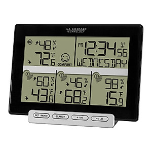 La Crosse Technology 308-1412-3TX-INT Wireless Weather Station (Including 3 Sensors) , Black