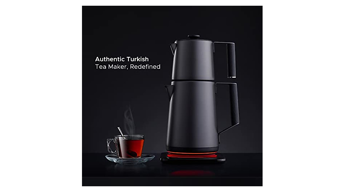 SAKI Electric Turkish Tea Maker - Precision Stainless Steel & LED Display
