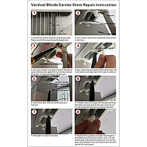 40 Sets of Clear Vertical Blind Repair Tabs Blind Fixers Vertical Blind Slat Replacement (80 PCS) with 15 PCS White Vertical Blind Stem Parts for Carrier Clips Replacement Vertical Blind Repair Kit