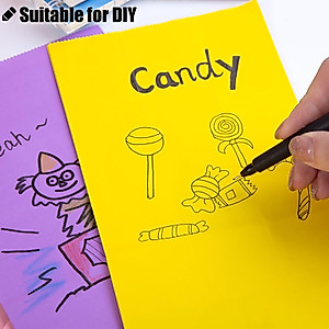 VGOODALL 54PCS Solid Color Paper Bags, Neon Colored Gift Bags Party Favor Treat Bags Goodie Bags for Birthdays Baby Showers Crafts Wedding 9 Assorted Colors