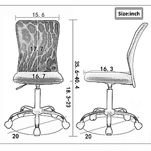 Ergonomic Desk Chair Mid Back Mesh Chair Height Adjustable Office Chair, Home Office Chair Modern Task Computer Chair No Armrest Executive Rolling Swivel Chair with Casters (Grey)