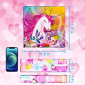 2PCS Booster Seat for Dining Table, Chair Increasing Cushion for Toddler Baby Kids, Portable Dismountable Adjustable Highchair Booster - Unicorn Pink