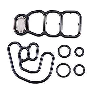 15810-RKB-J01 15826-RDV-J01 6pcs Head Cylinder Solenoid Valve Gasket Set Fit 2005 2006 2007 2008 Honda Accord/Odyssey/Pilot 3.0L/3.5L VTEC Solenoid Filter Spool Valve 15826RDVJ01,917-268,917268