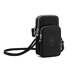 3-Layers Cellphone Pouch Wristlet Purse Waterproof Sports Armband Shoulder Bag Wallet