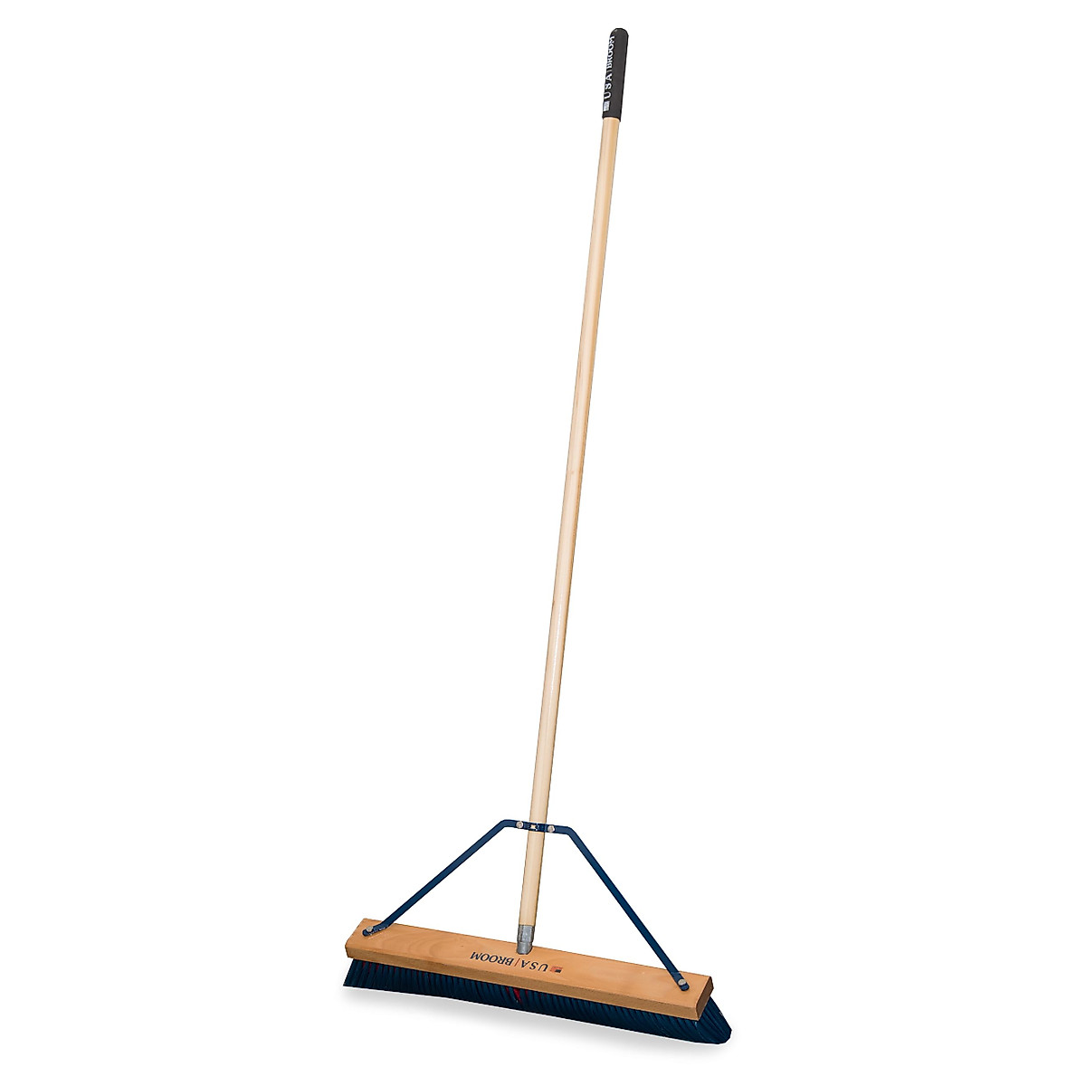USA Broom 24" Heavy Duty Indoor/Outdoor Push Broom with 60" Handle. Ideal for Garages & Shops. Durable American Made Steel Brackets-All Stainless Steel Hardware. No Plastic. 100% Made in The USA.