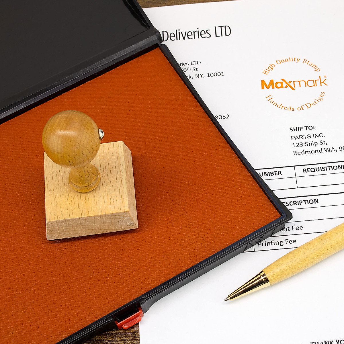 Extra Large Premium Black Ink Stamp Pad - 5" by 7" - Quality Felt Pad