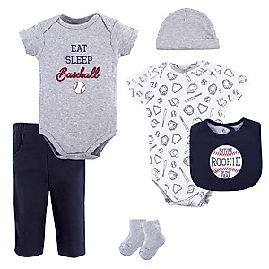 Hudson Baby Unisex Baby Cotton Layette Set, Baseball, 0-3 Months