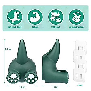 WooEver Cord Organizer for Kitchen Appliances, Dinosaur Tail Multifunction Adhesive Tidy Wrap Cord Holder Cable Organizer Hooks Holders for Kitchen Home Coffee Maker Air Fryer Blender, 2 Pack