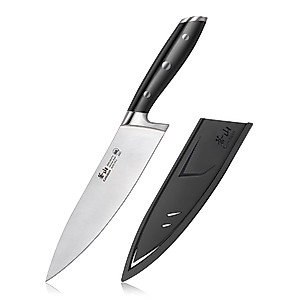 Cangshan ALPS Series 502735 German Steel Forged 8-inch Chef's Knife with Sheath, Black