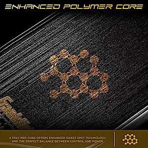 Franklin Sports Pro Pickleball Paddles - Signature Series Carbon Fiber Pickleball Paddle - USA Pickleball (USAPA) Approved Tournament Pickleball Paddle - 17mm Polypropylene Core Pro Racket - Black