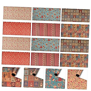 SOLUSTRE 24 Pcs Kraft Wrapping Paper Kraft Paper Gift Wrap Holiday Wrapping Paper Present Wrapping Paper Flower Brown Paper Wrapping Paper Festival Packing Paper Thicken Party Supplies
