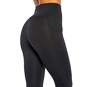 BALLY TOTAL FITNESS High Rise Pocket Ankle Legging, Black, Medium (FLL1000A)