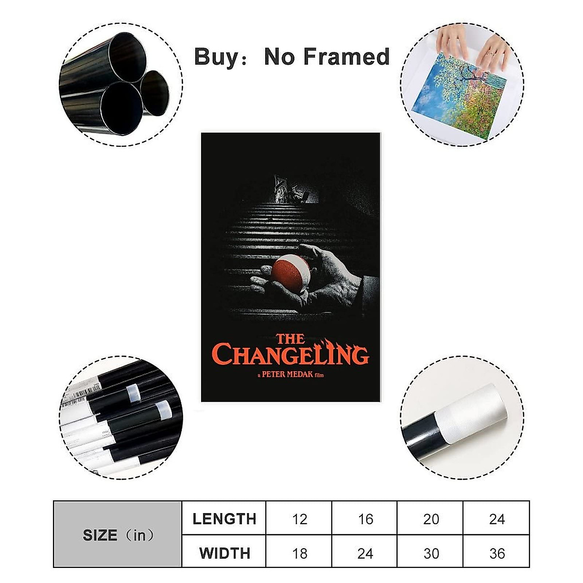 The Changeling Horror Old Movie Poster Classic Retro 3 Canvas Poster Wall Art Decor Print Picture Paintings for Living Room Bedroom Decoration Unframe: 12x18inch(30x45cm)