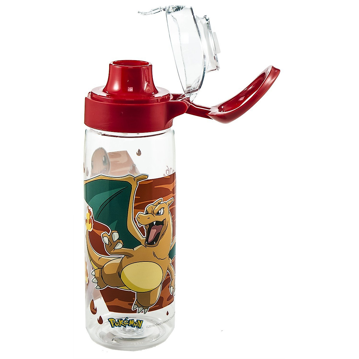 25-oz Pokemon Water Bottle with Flip-Top Cap & Carrying Loop- by Zak! , BPA-Free and Break Resistant (Charizard)