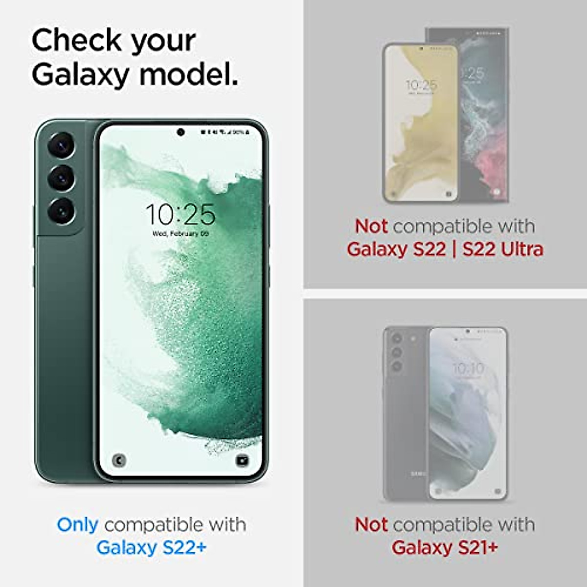 Spigen Tempered Glass Screen Protector [Glas.tR EZ Fit] designed for Galaxy S22 Plus [Case Friendly] - 2 Pack