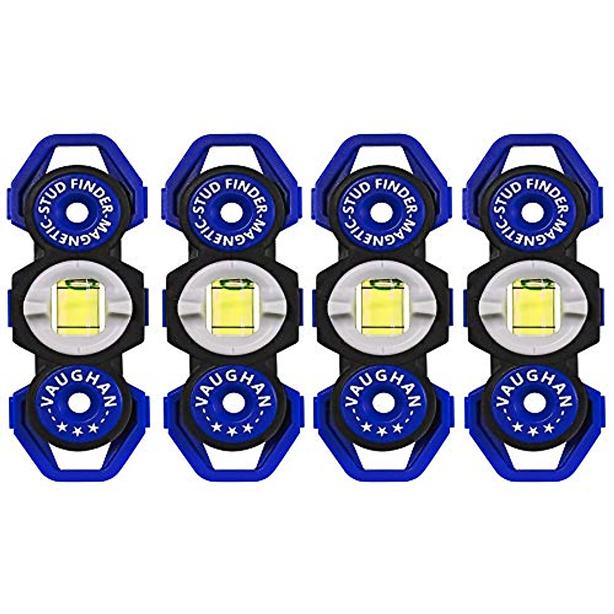 Vaughan Magnetic Stud Finder Leveler, 4 Pack, Locate Screws, Nails, Metal Studs with Magnet, Level Tool, Drywall, Plaster, Blue - 240277