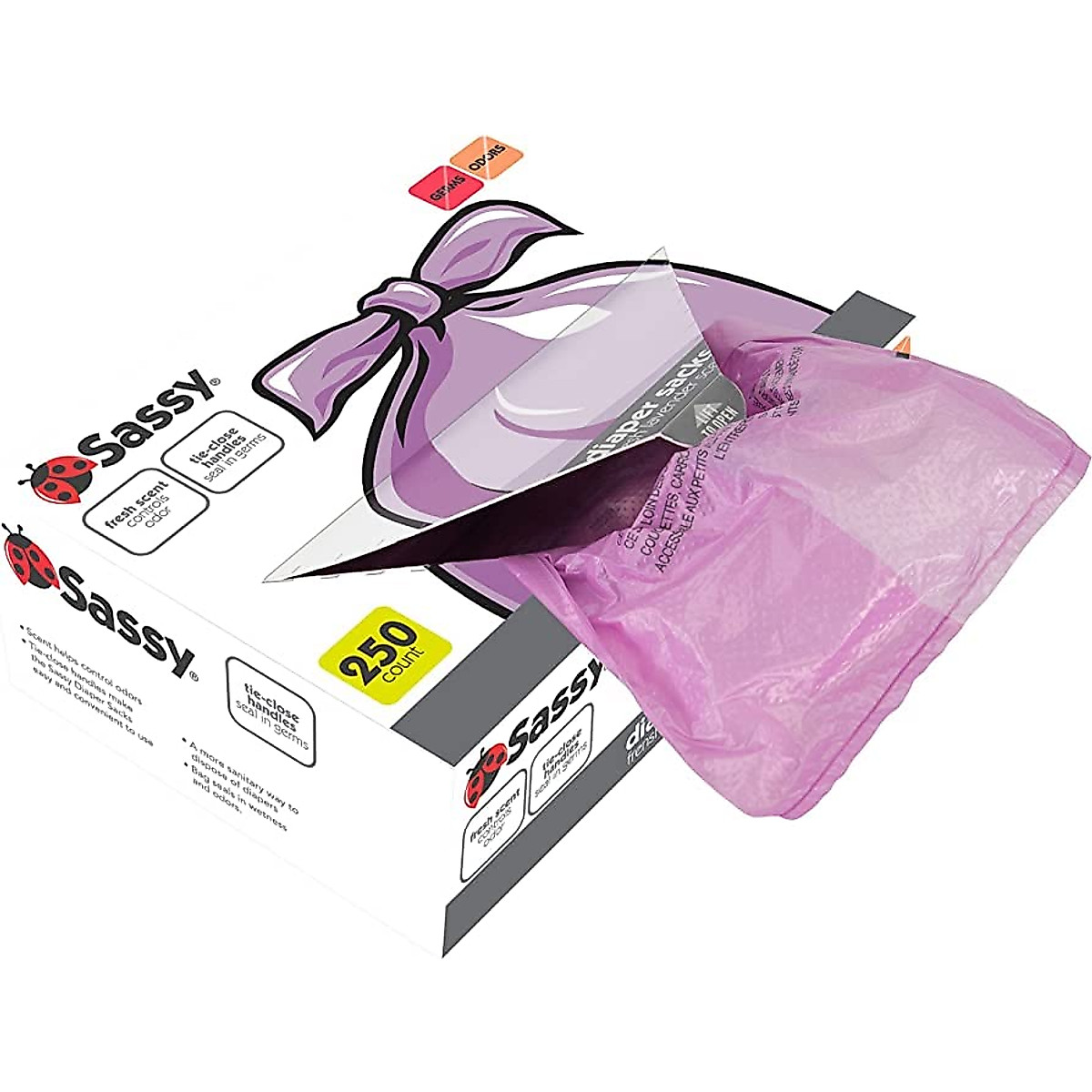 Sassy 250ct Diaper Sacks- Lavender