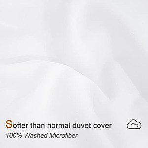 PHF White Duvet Cover Queen Size, Comfy Lightweight Skin-Friendly Comforter Cover Set with Bowknot Bow Ties, Soft Durable Bedding Collection with 2 Pillowcases for All Season, 90" x 90"