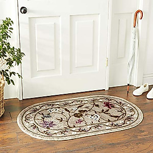 Brumlow Mills Butterfly Floral Area Rug for Kitchen, Dining, Living Room, Bedroom, Doorway Mat or Home Accent Carpet, 30" x 46", Opal