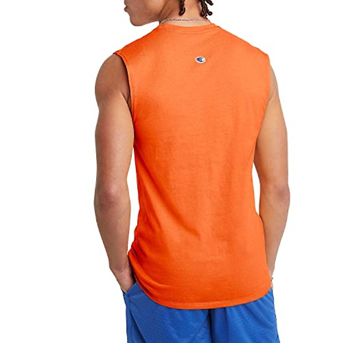Champion T-Shirt, Sleeveless, Tank, Classic Muscle Tee Top for Men (Reg. or Big & Tall), Laser Orange Pe Heather, XX-Large